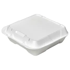 Take-Out Container Hinged Large (LG) 9.25X9.25X3 IN Polystyrene Foam ...