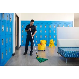 Gripper® Mop Handle 60 IN Gray Yellow Fiberglass Clamp Style 12/Case ...