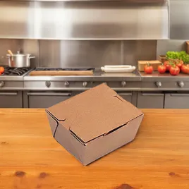 ChampPak #4 Take-Out Box Fold-Top 7.75X5.5X3.5 IN Paper Kraft Rectangle ...