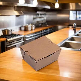 ChampPak #4 Take-Out Box Fold-Top 7.75X5.5X3.5 IN Paper Kraft Rectangle ...