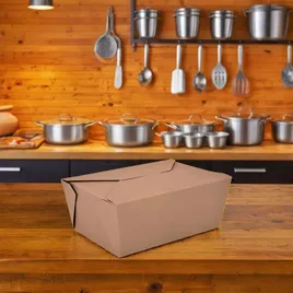 ChampPak #4 Take-Out Box Fold-Top 7.25X5.5X3.5 IN Coated Paper Kraft ...