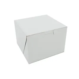 Bakery Box 5.5X5.5X4 IN Clay-Coated Kraft Board White Kraft Square Lock ...