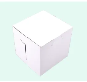 Bakery Box 4.5X4.5X4.5 IN Clay-Coated Kraft Board White Kraft Square ...