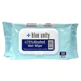 Blue Unity Disinfectant Wipe 75% Alcohol 50 Count/Pack 36 Packs/Case ...