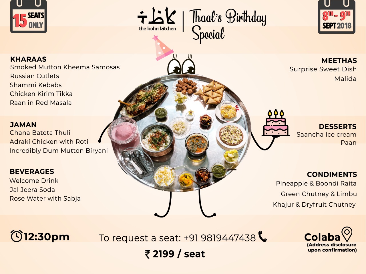 LISTING: The Bohri Kitchen Thaal's Birthday Special : IFN