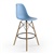 Molded Plastic Counter Stool with Wood Legs (Set of 2)