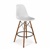 Molded Plastic Counter Stool with Wood Legs (Set of 2)