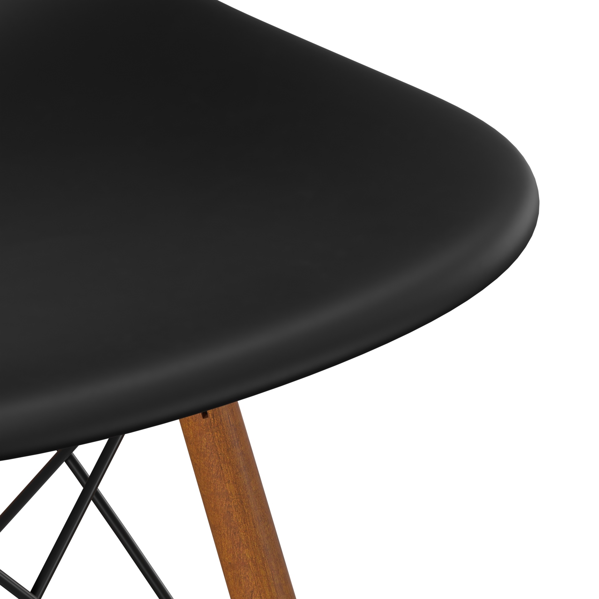 Molded Plastic Bar Stool with Wood Legs (Set of 2)