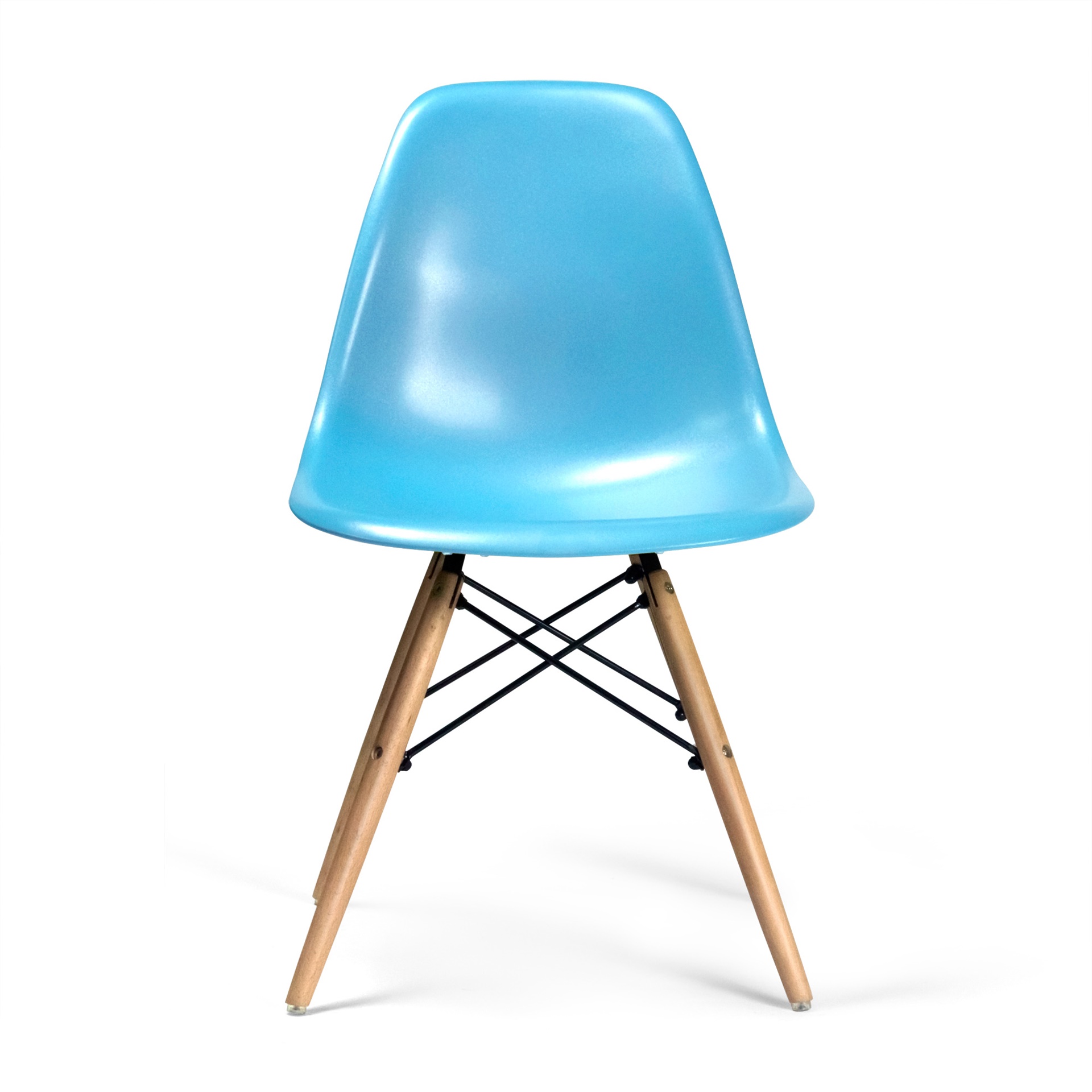 Molded Plastic Side Chair with Wood Legs (Set of 2)