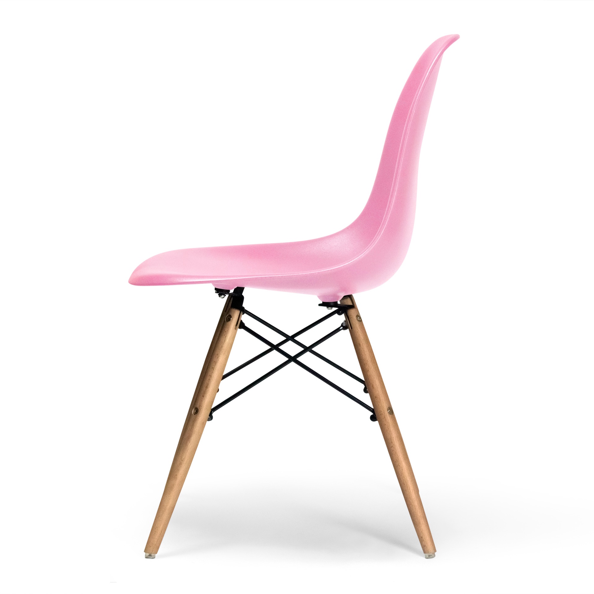 Molded Plastic Side Chair with Wood Legs (Set of 2)