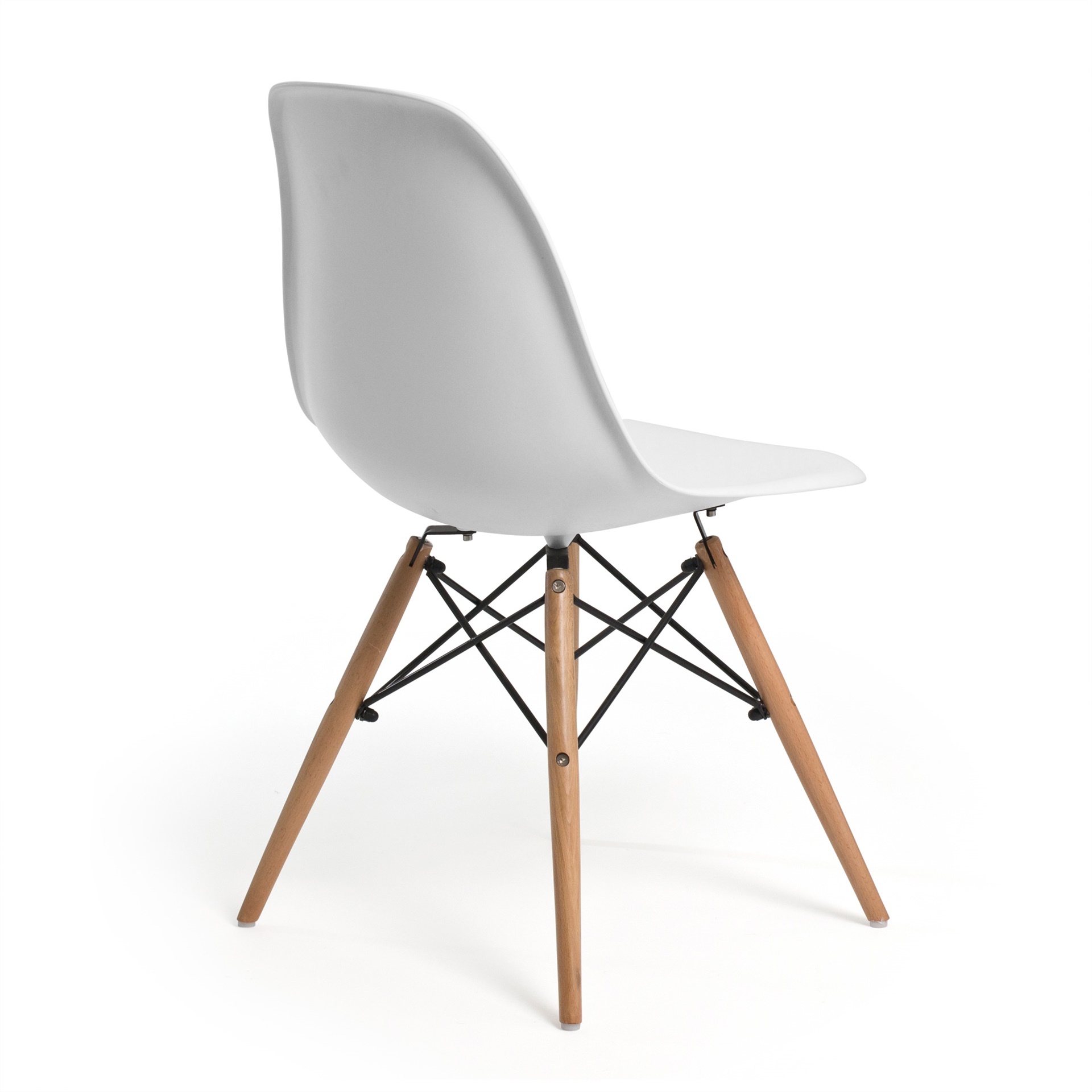Molded Plastic Side Chair with Wood Legs (Set of 2)