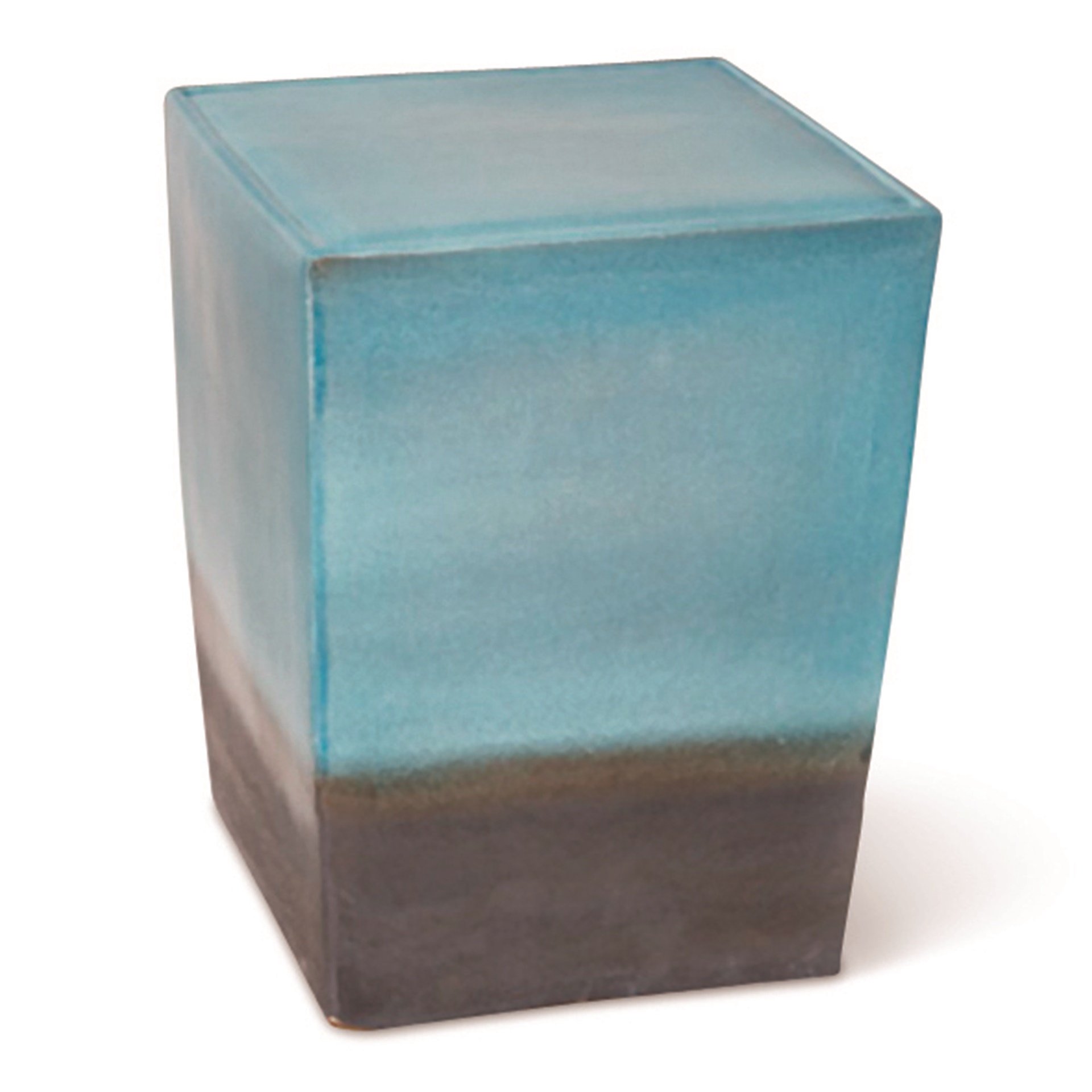Two Glaze Ceramic Square Cube Stool (Set of 2)