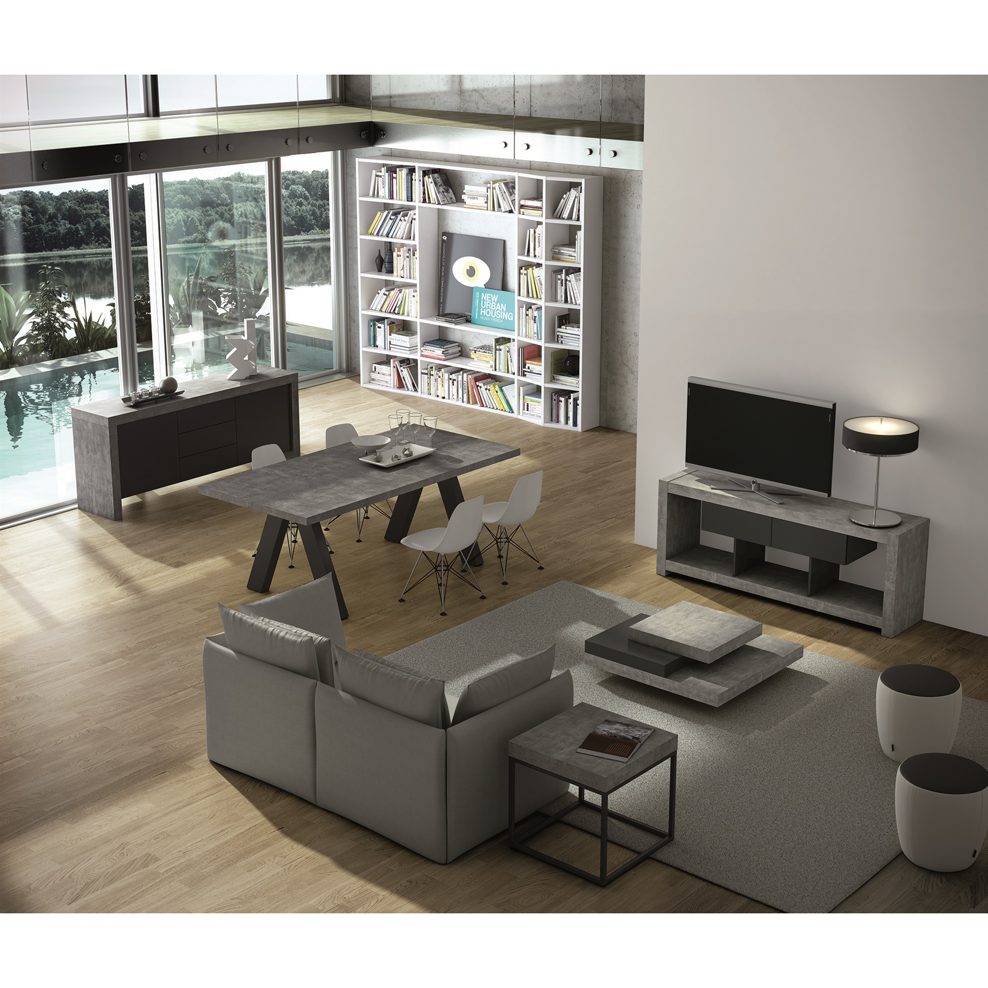 Apex Extending Concrete Dining Table