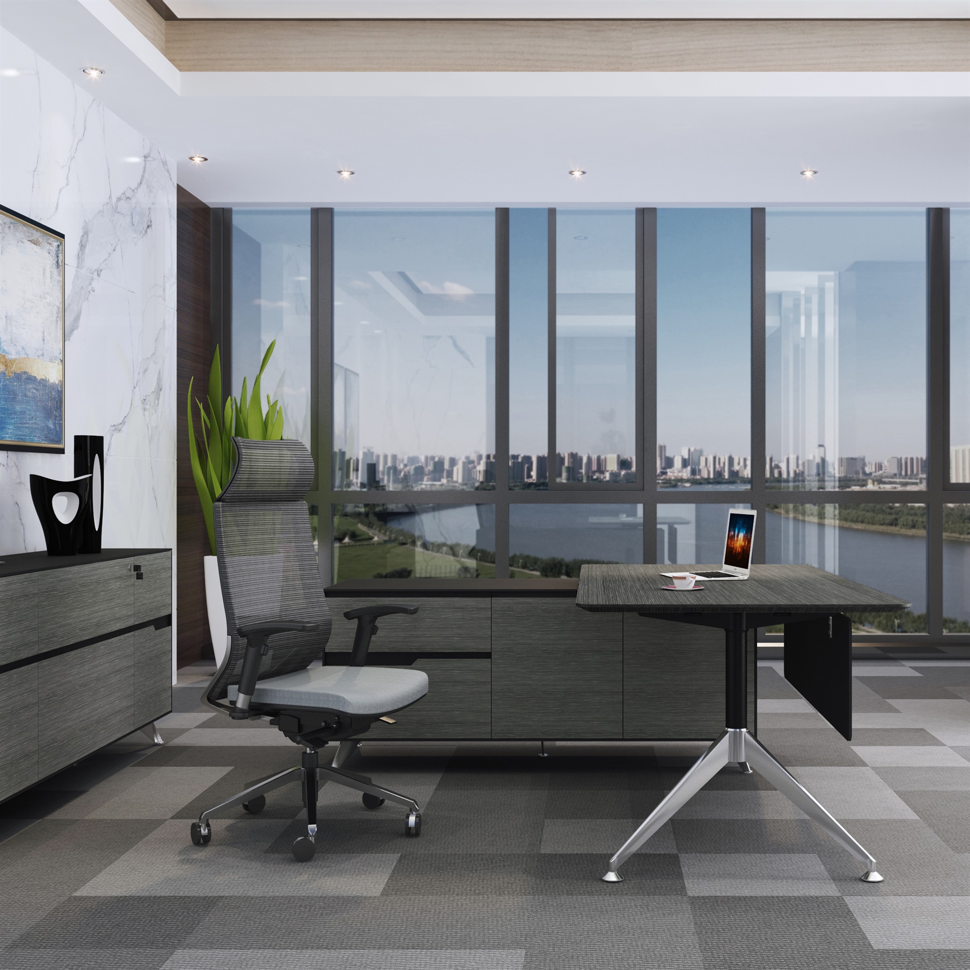 400 Series Executive Desk with Return Cabinet