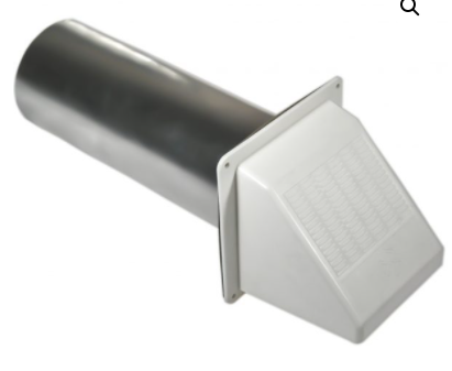 4" WHITE VENT HOOD W/FLAPPER, SCREEN AND TAILPIPE #100111381 PWM622 ...