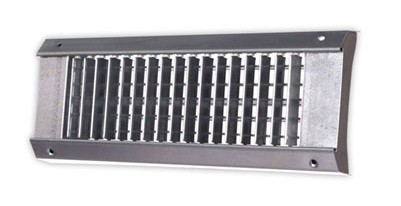 USR34-FS 20 X 6 STEEL SPIRAL PIPE GRILLE GALVANIZED FINISH W/SCOOP ...