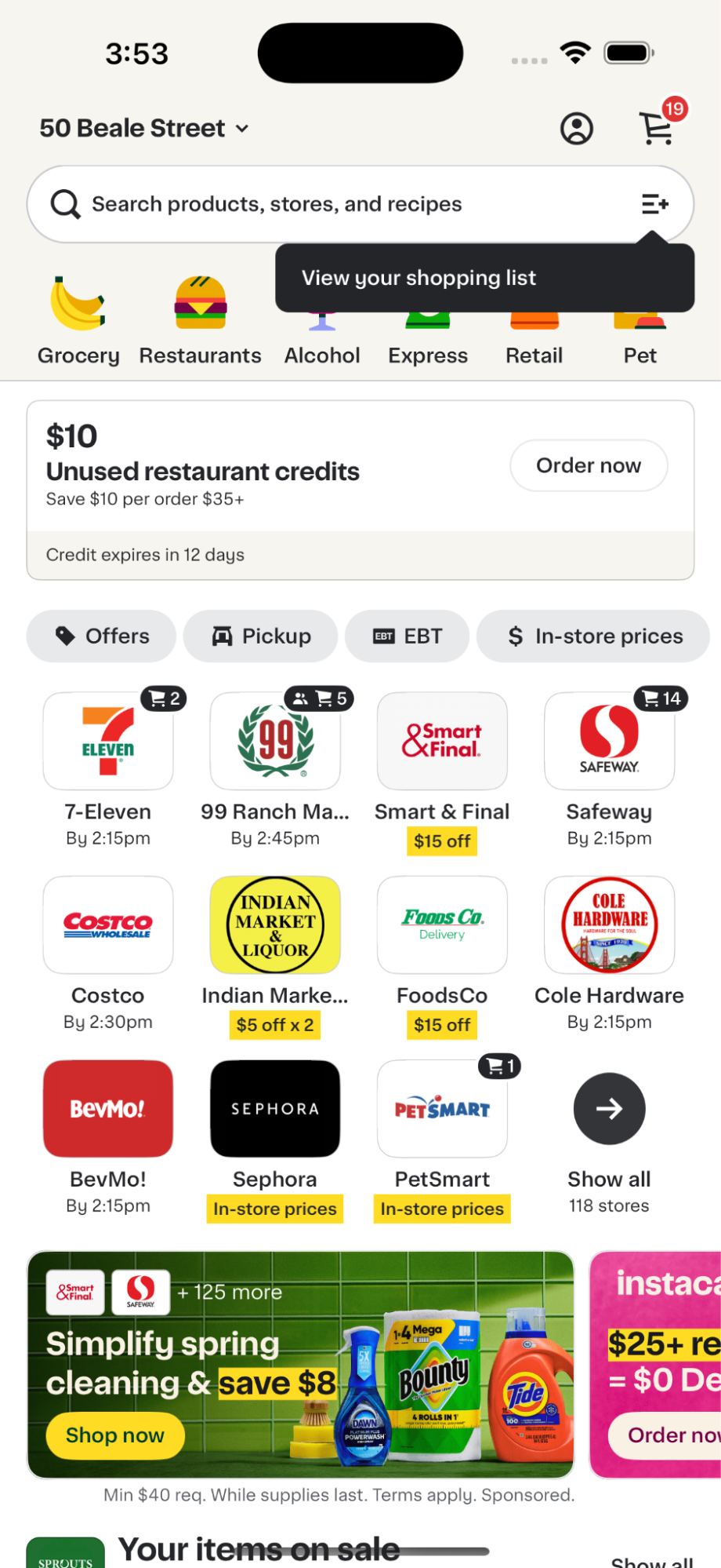 Instacart Help Center - Saved lists and shopping lists
