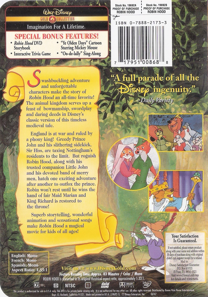 Robin Hood (Disney Gold Classic Collection) - The Internet Animation ...