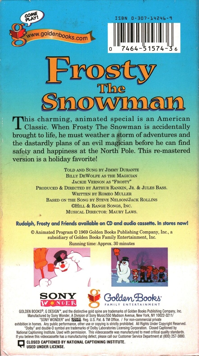 Frosty The Snowman Vhs Internet Archive