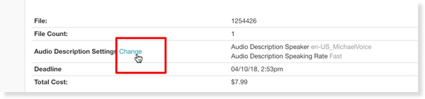Audio Description: Order AD for a Completed File – 3Play Media Support