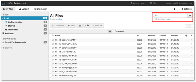 Search Your Files – 3Play Media Support