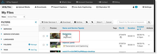 Review Alignment Files – 3Play Media Support