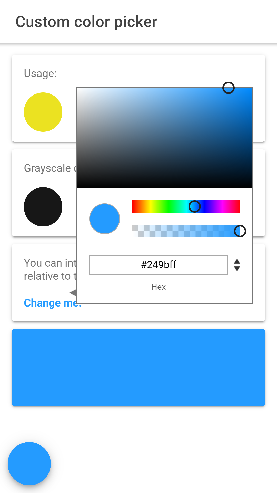 Custome color picker Ionic Marketplace