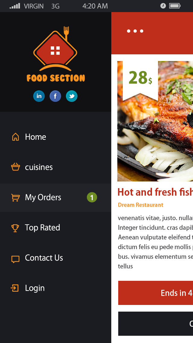 Food-section - Ionic Marketplace