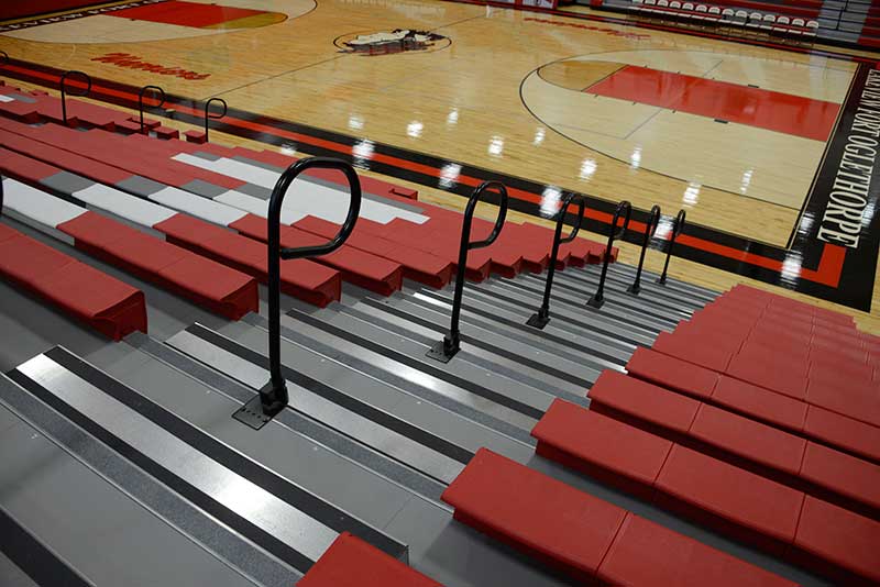 Aisle rails for telescoping stands and bleachers from Irwin Seating ...