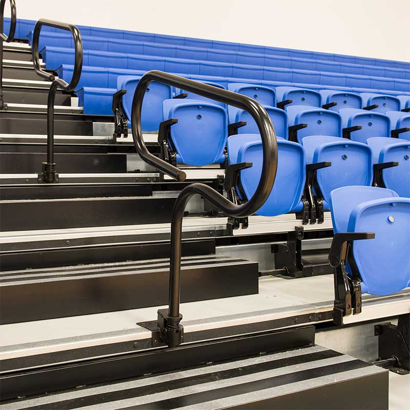 Aisle rails for telescoping stands and bleachers from Irwin Seating ...