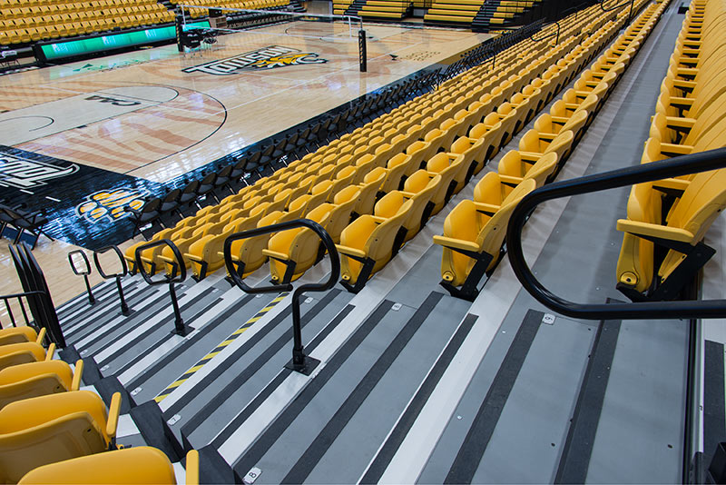 Options and accessories for telescoping stands and bleachers ...