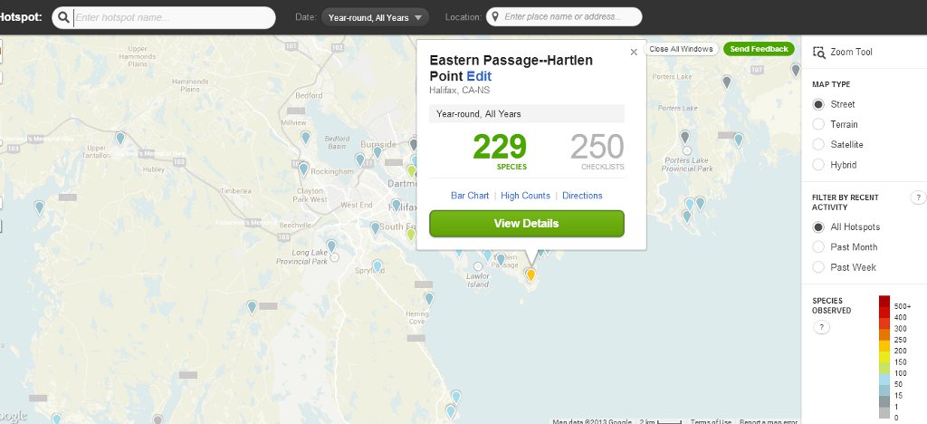Introducing the eBird Hotspot Explorer! - eBird Canada