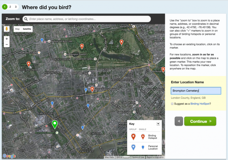 Using accurate and specific eBird locations - eBird