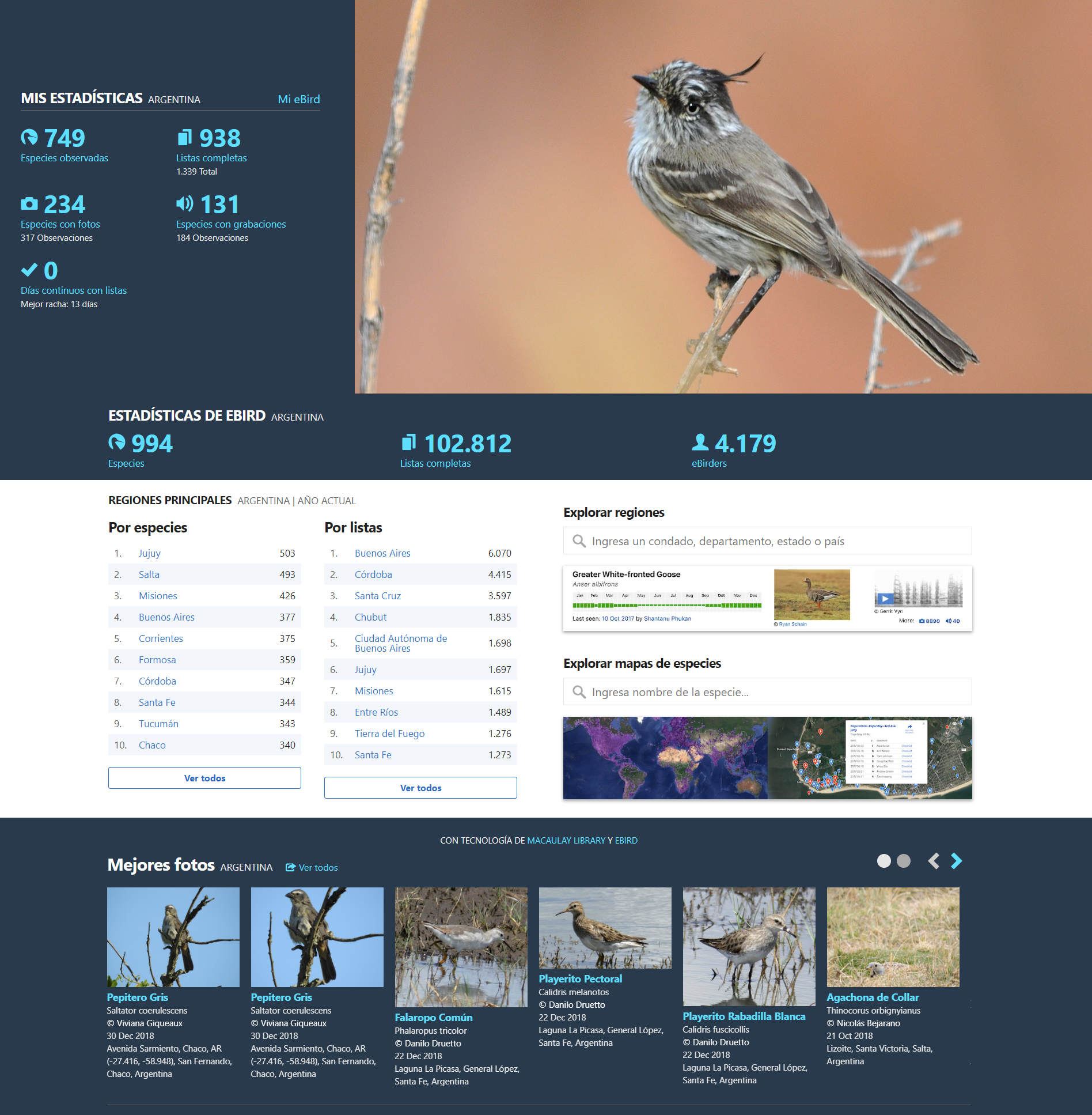El 2018 de eBird - eBird Argentina