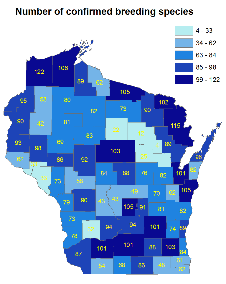 Season 1 Preliminary Results and Stats - Wisconsin Breeding Bird Atlas