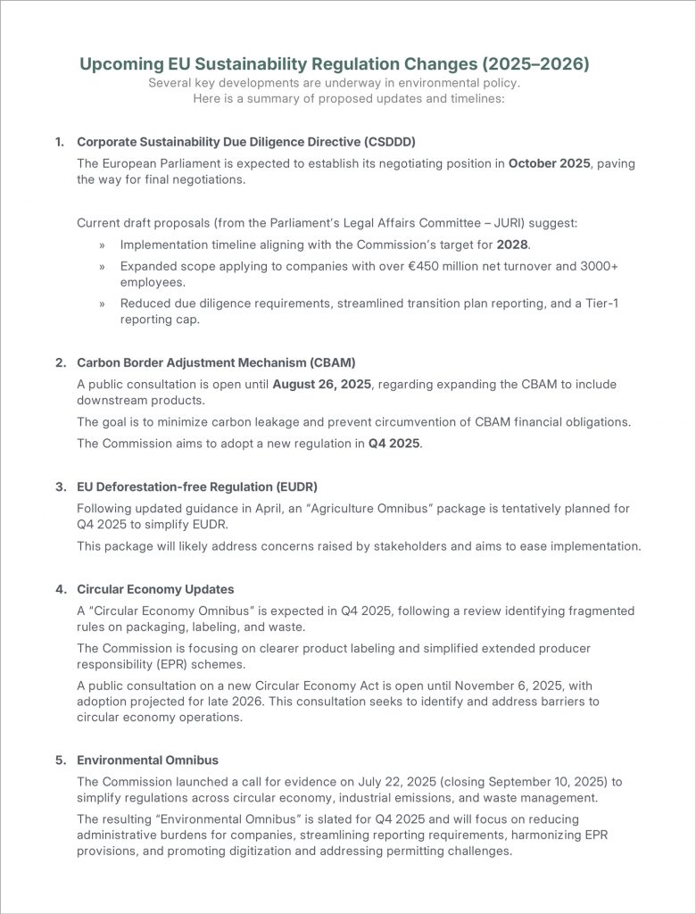 EU Sustainability Reporting Updates