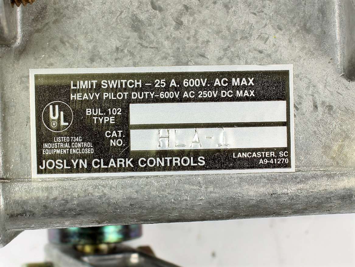 HLA-1 from JOSLYN CLARK CONTROLS - LIMIT SWITCH