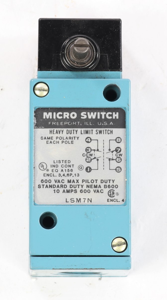 LSM7N from MICRO SWITCH - LIMIT SWITCH SIDE ROTARY ROTARY ACTUATED 10A
