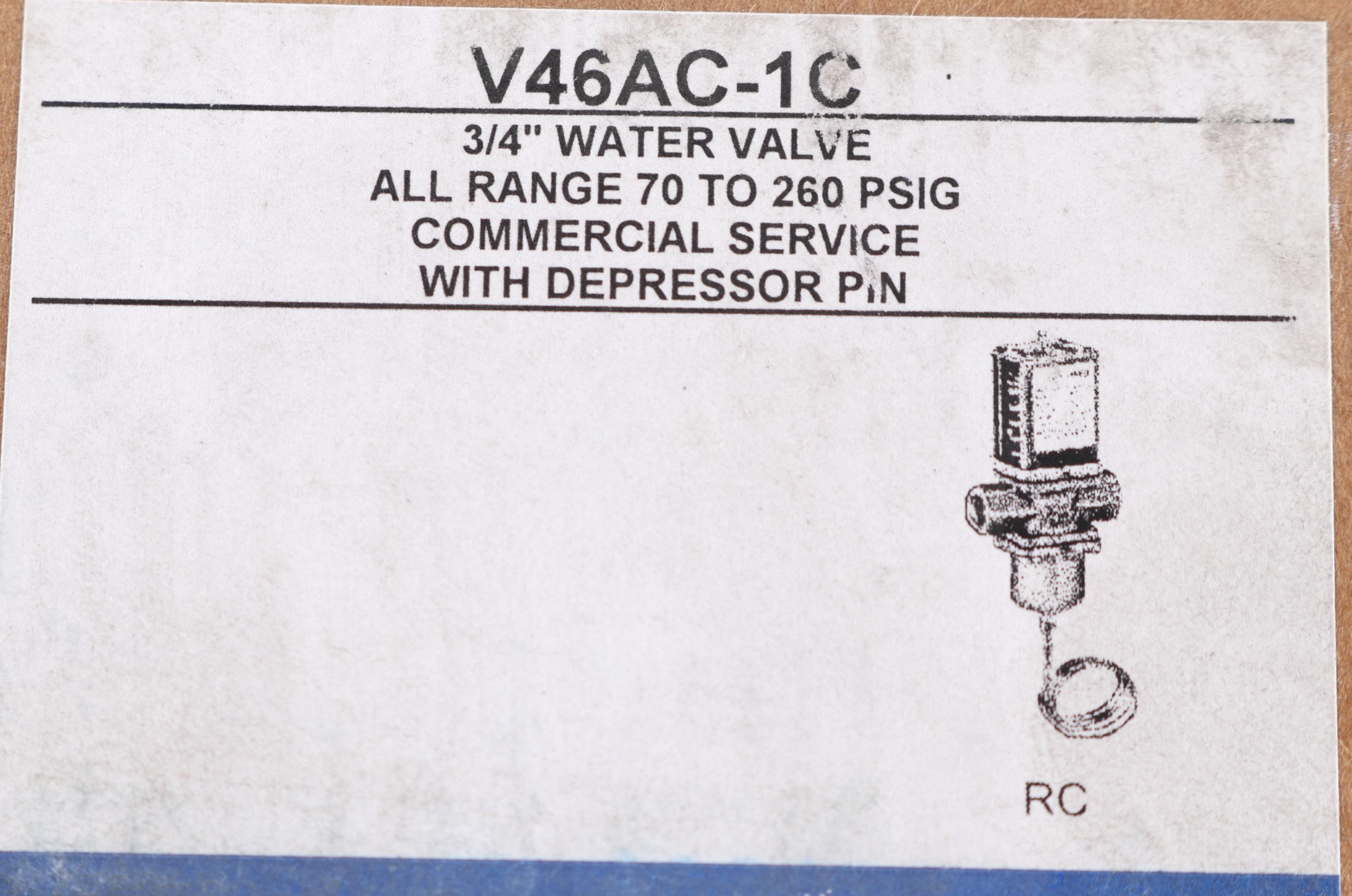 V46AC-1C from TYCO FIRE & SECURITY - VALVE - PRESSURE ACTUATED WATER ...