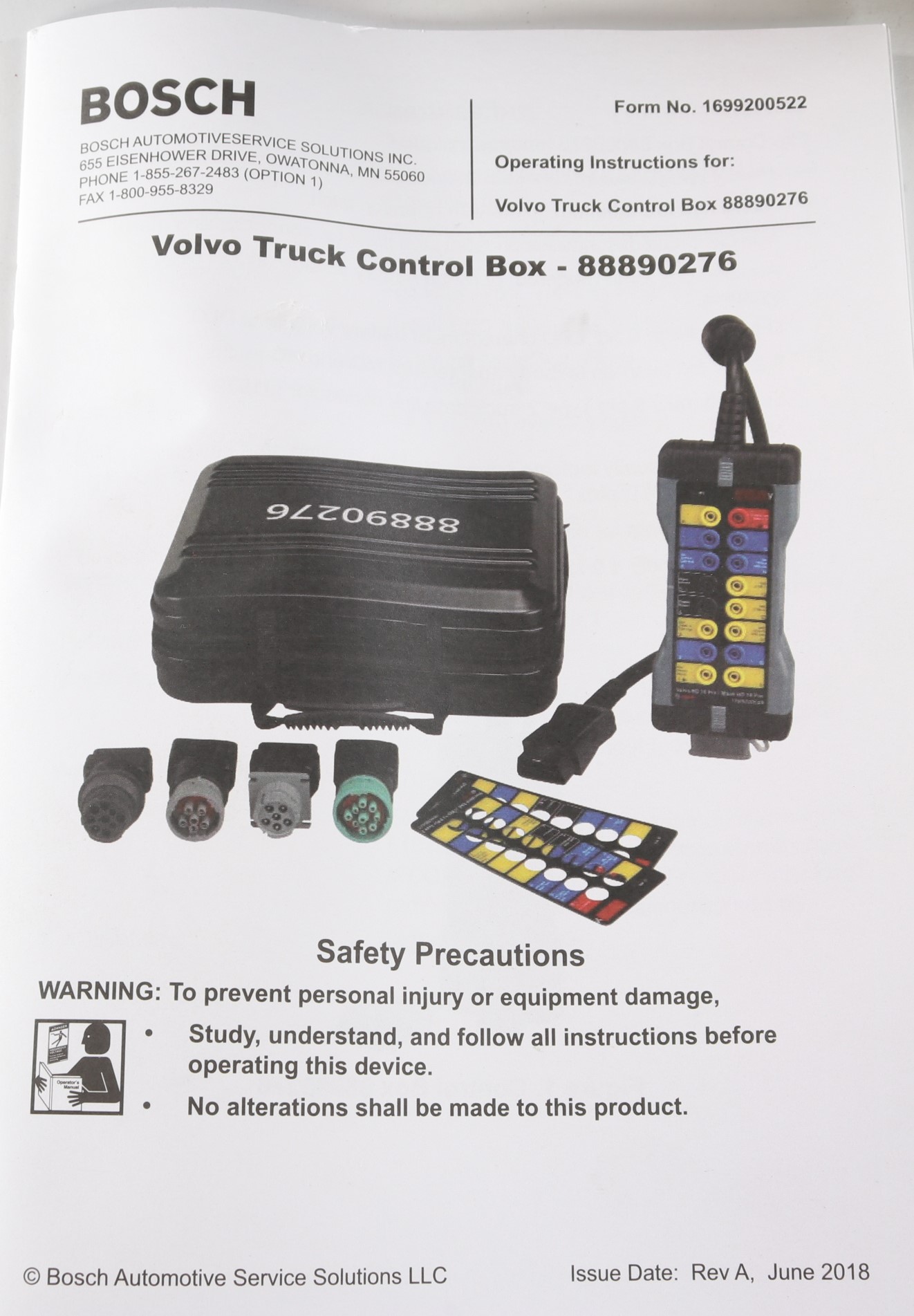 88890276 from VOLVO - CONTROL BOX TOOL KIT