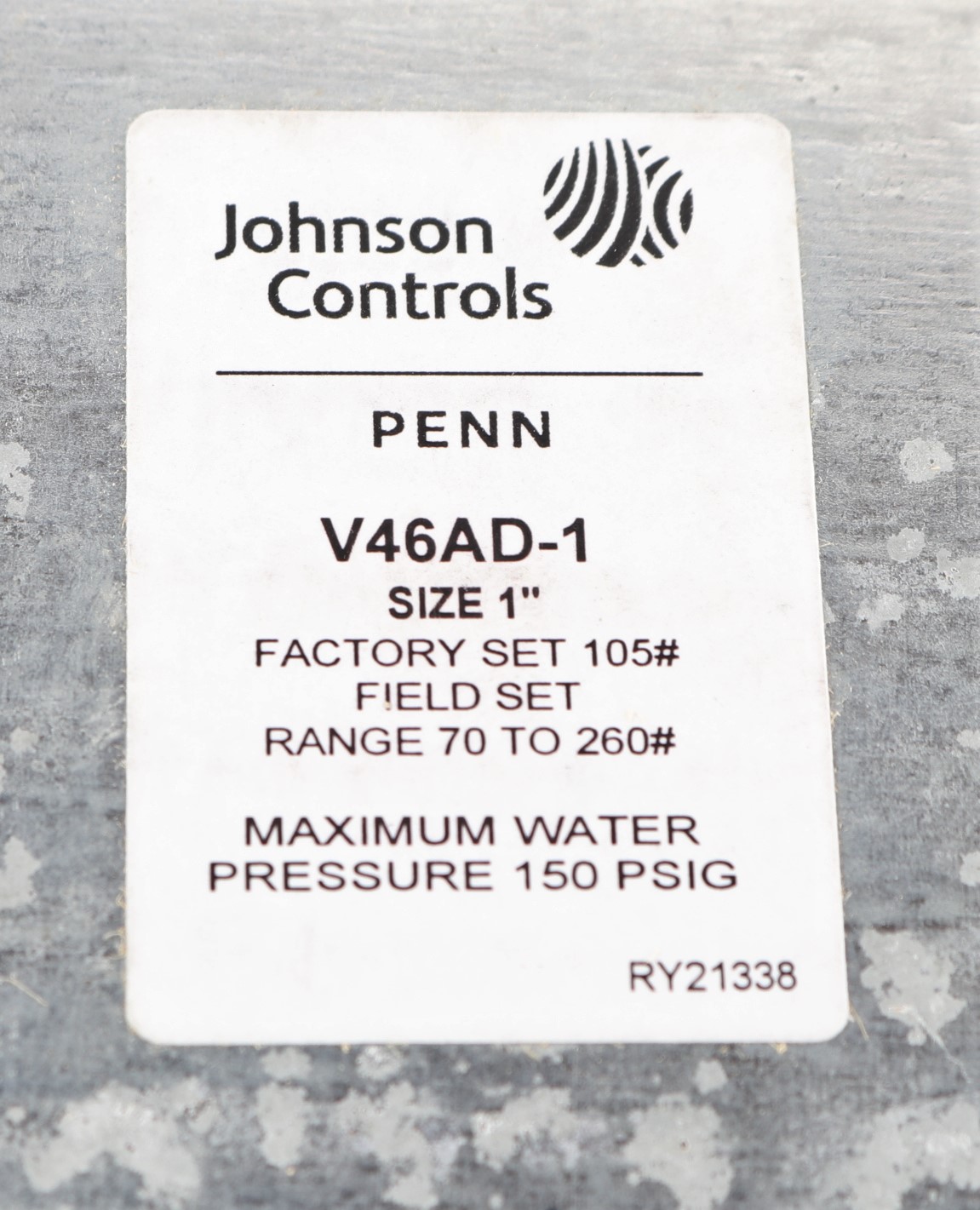 V46AD-1C from TYCO FIRE & SECURITY - 1INCH WATER REGULATOR VALVE ALL ...