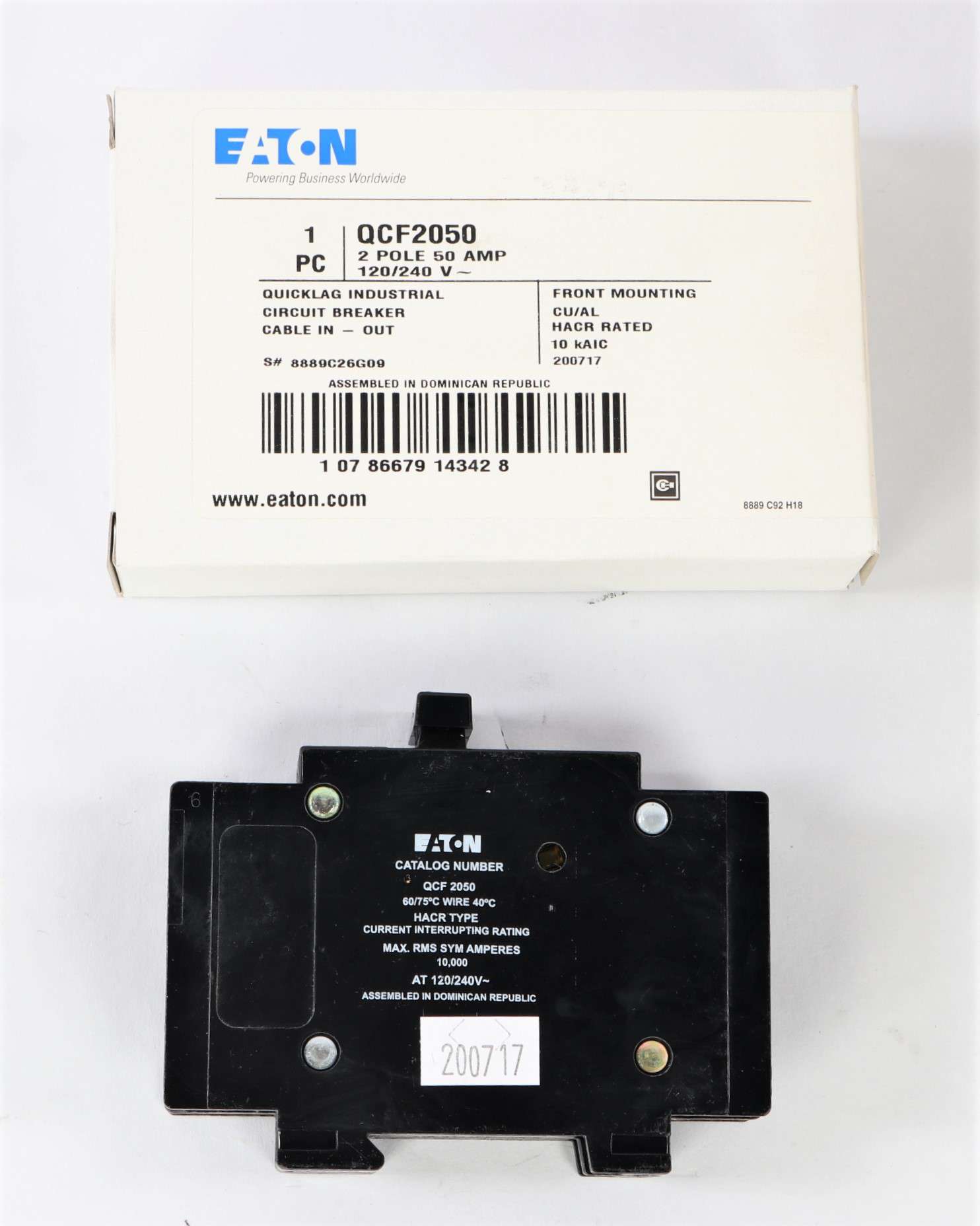 QCF2050 from EATON ELECTRICAL - CUTLER HAMMER - 50A 2-POLE INDUST ...