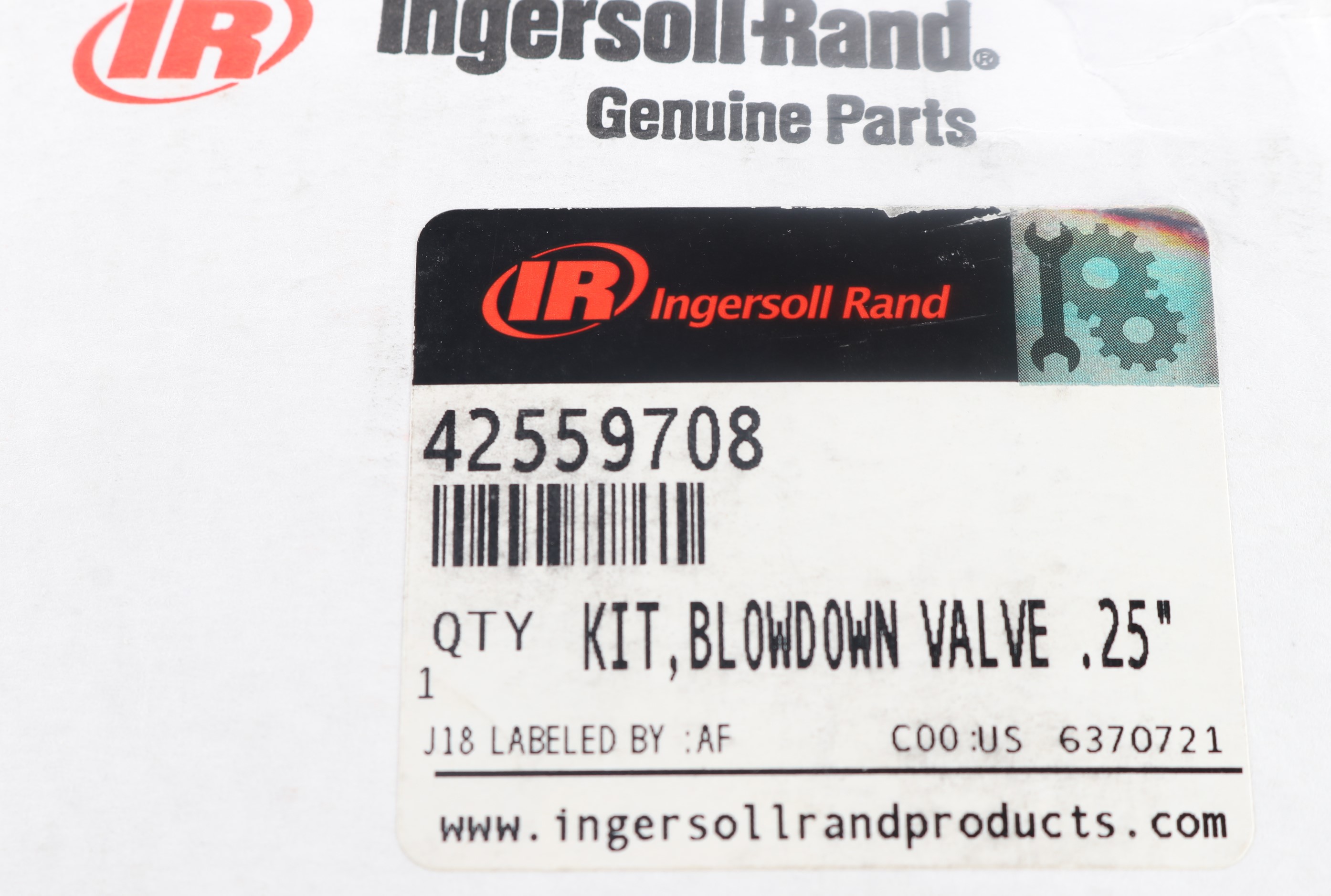 42559708 from INGERSOLL RAND - COMPRESSED AIR DIV - COMPRESSOR .25IN ...
