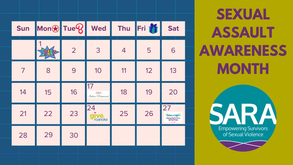 Sexual Assault Awareness Month – Event Calendar | SARA Roanoke