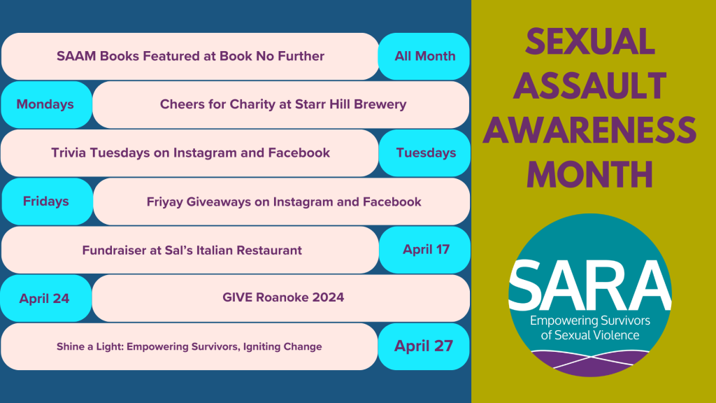 Sexual Assault Awareness Month – Event Calendar | SARA Roanoke
