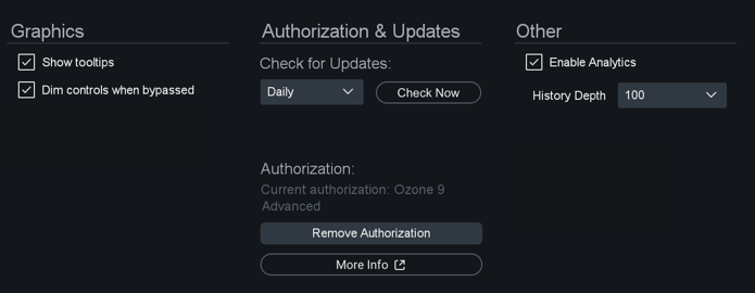 Options - Ozone 9 Elements Help