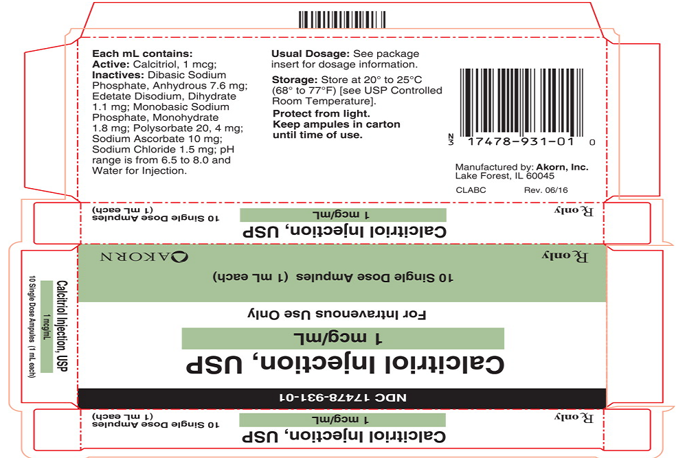 U.S. FOOD AND DRUG ADMINISTRATION: Calcitriol Injection USP 1MCG /ML ...