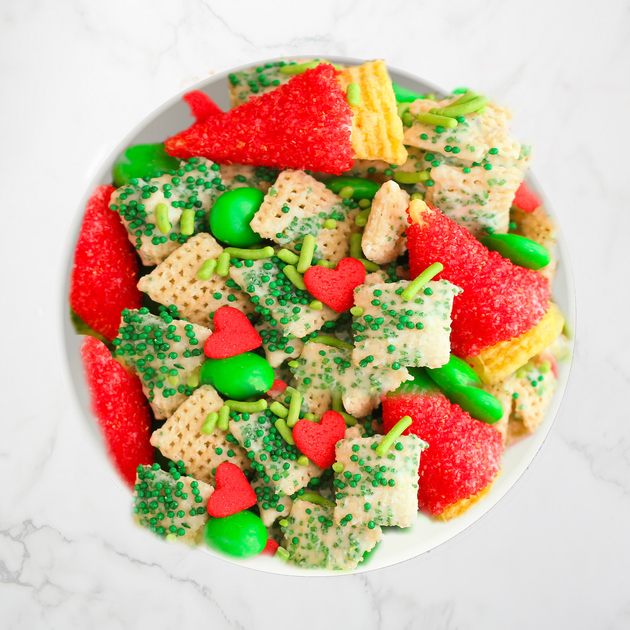 Homemade Merry Green Chex Party Mix | Holiday Snack Mix