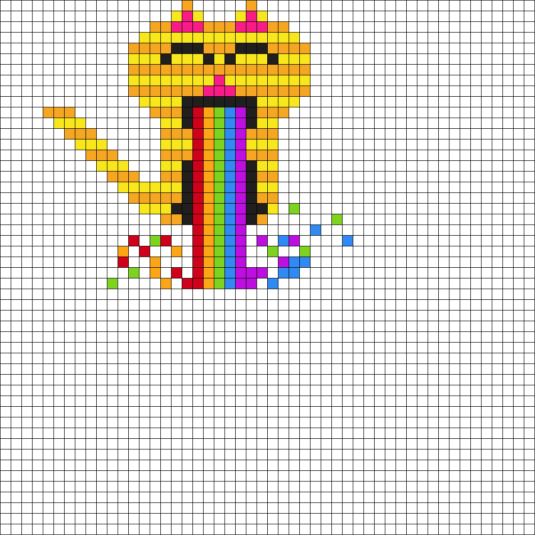 Rainbow Barfing Ginger Cat Perler Bead Pattern | Bead Sprites | Animals ...