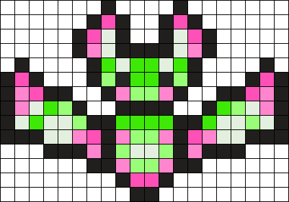 Watermelon Bat Perler Bead Pattern | Bead Sprites | Animals Fuse Bead ...